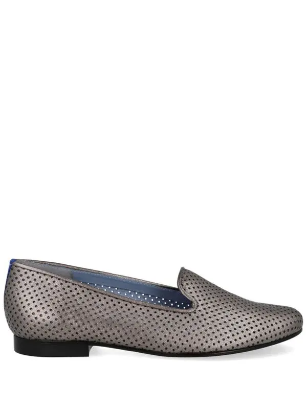 Bird&Co Perforated Leather Loafers - Grey | Editorialist display picture 3