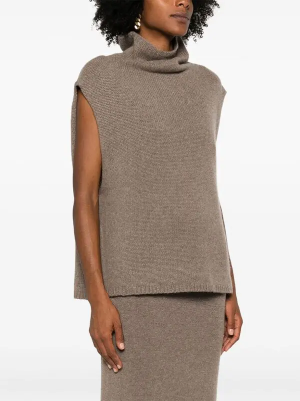 Kristensen Du Nord Cashmere Roll Neck Sleeveless Sweater