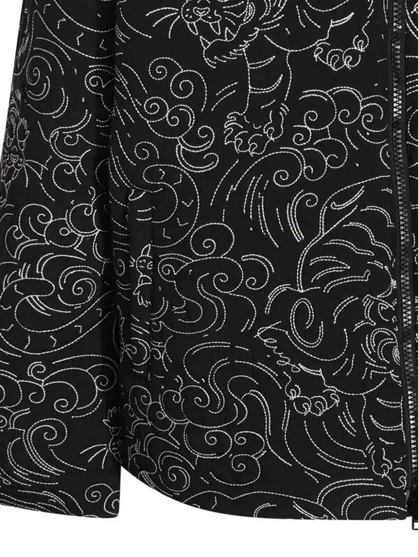 Kenzo Floral-print Padded Jacket - Black