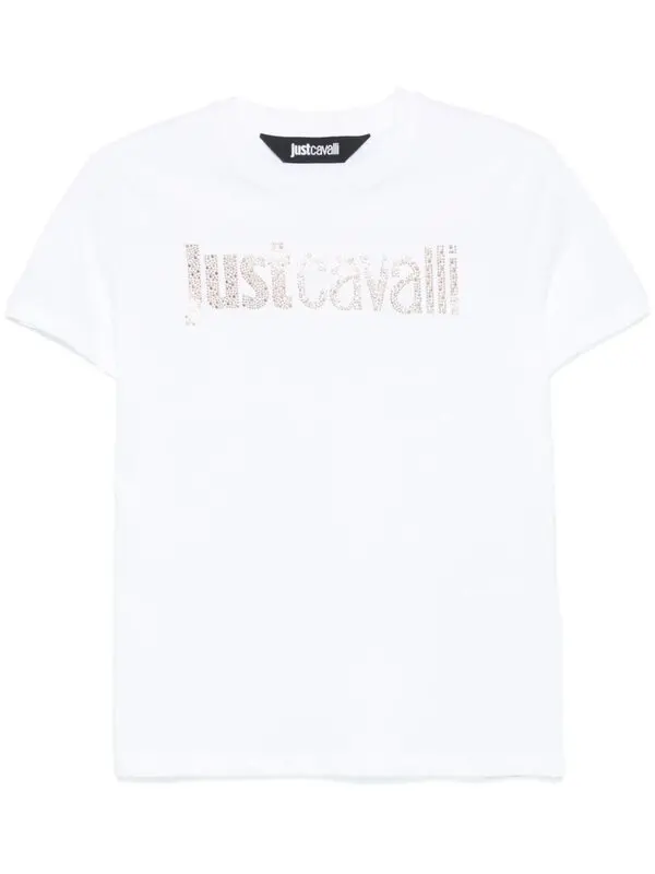 Just Cavalli Studded Logo T-shirt - White