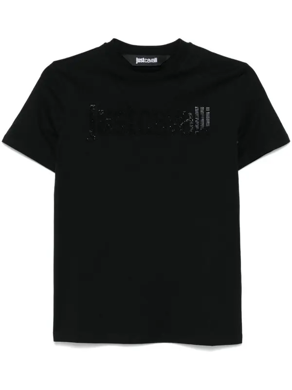 Just Cavalli Crystal-logo T-shirt - Black