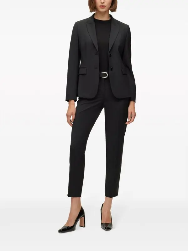 BOSS Virgin Wool Cropped Trousers - Black