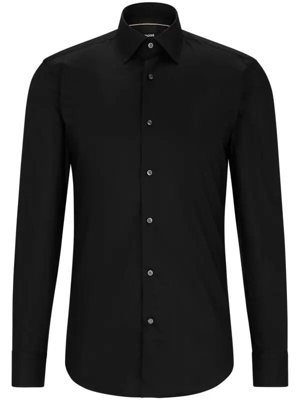 BOSS Long-sleeve Cotton Shirt - Black