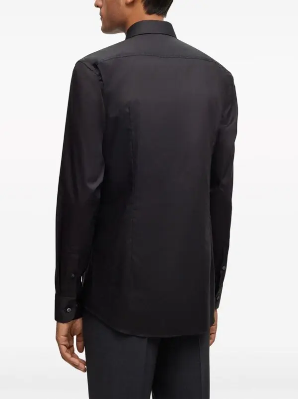 BOSS Long-sleeve Cotton Shirt - Black