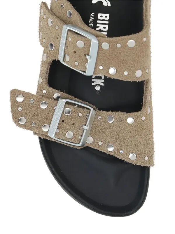 BIRKENSTOCK Arizona Suede Slide Sandals - Neutrals