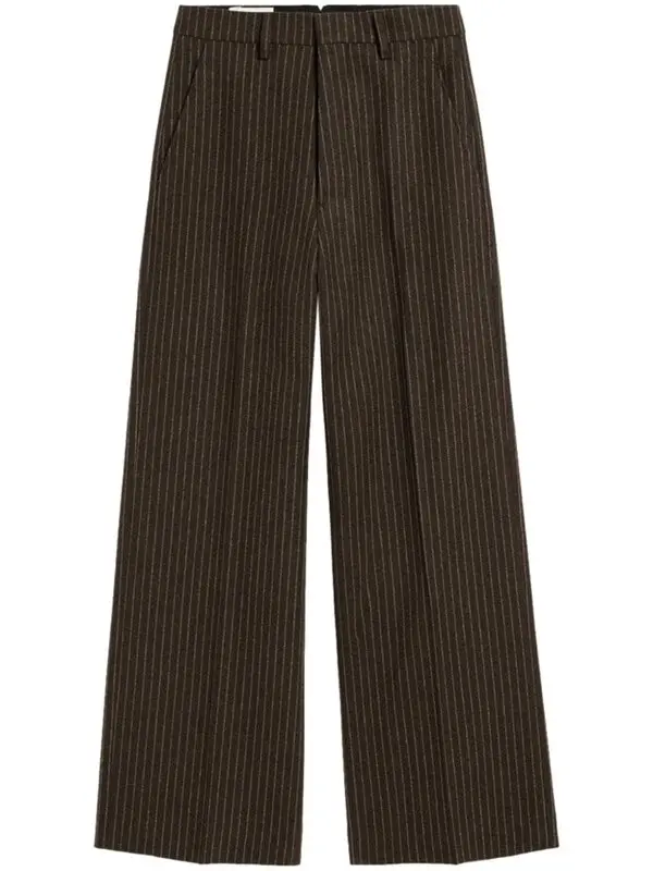 AMI Paris Pinstripe Tailored Trousers - Brown