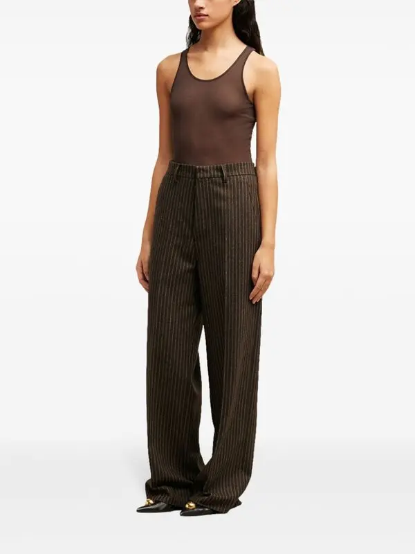AMI Paris Pinstripe Tailored Trousers - Brown