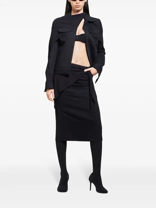 COURREGES Draped Denim Skirt