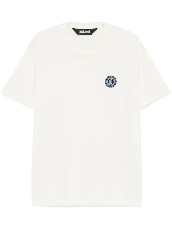 Just Cavalli Raised Logo T-shirt - Neutrals