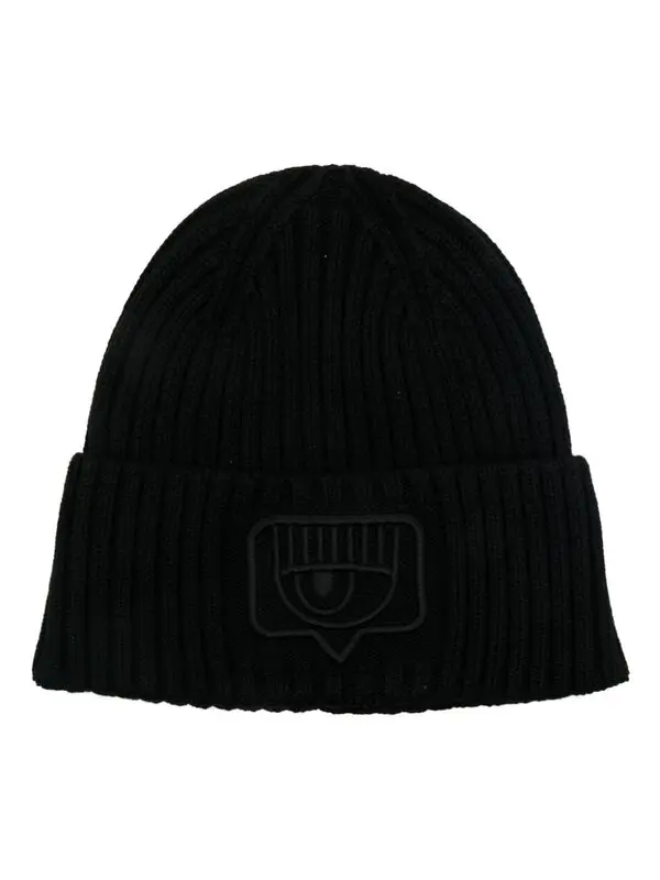 CHIARA FERRAGNI Eyelike Patch Beanie - Black