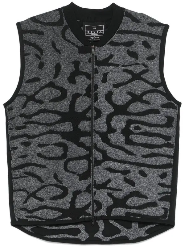 Y3 Patterned Jacquard Gilet - Black