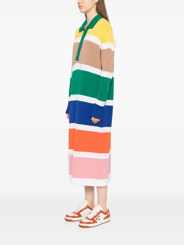 Mira Mikati Striped Knit Polo Dress In Green - 50% Off | Editorialist