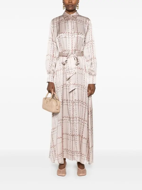 Kiton Printed Silk Shirt Dress