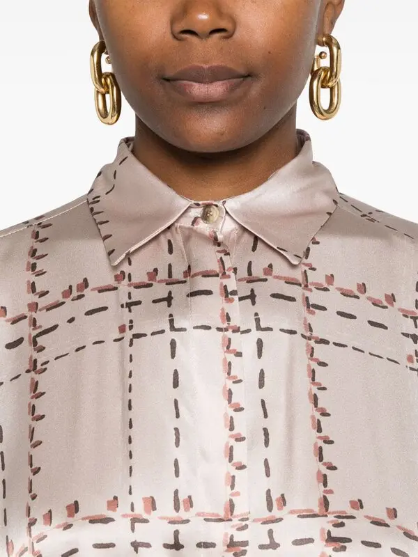 Kiton Printed Silk Shirt Dress