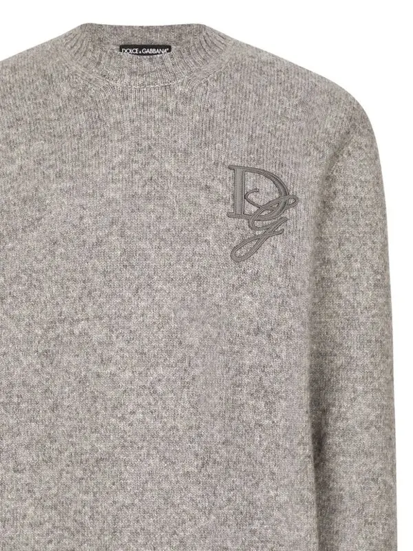 Dolce & Gabbana Logo-appliqué Jumper - Grey