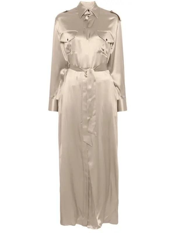 Kiton Silk Maxi Shirt Dress