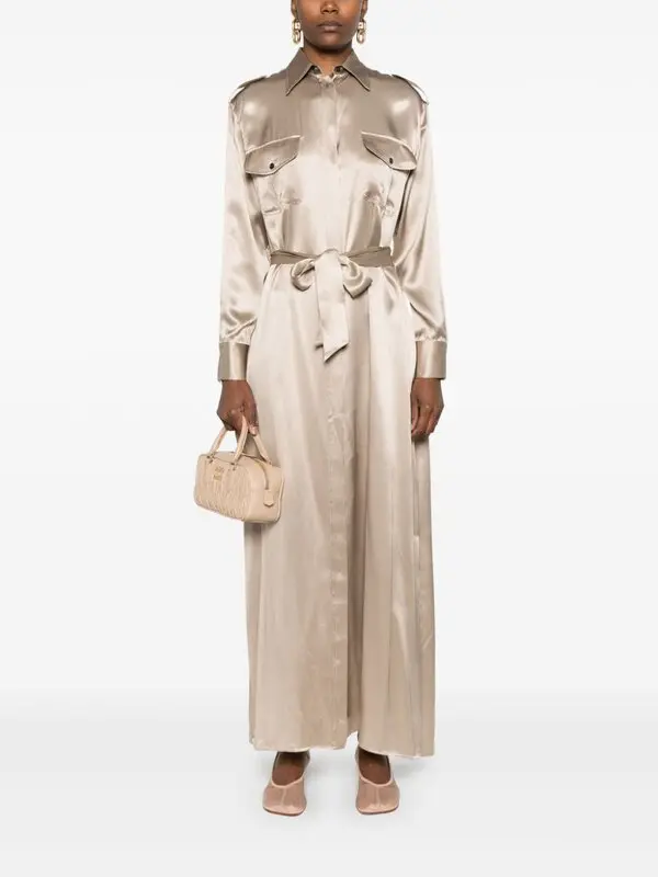 Kiton Silk Maxi Shirt Dress