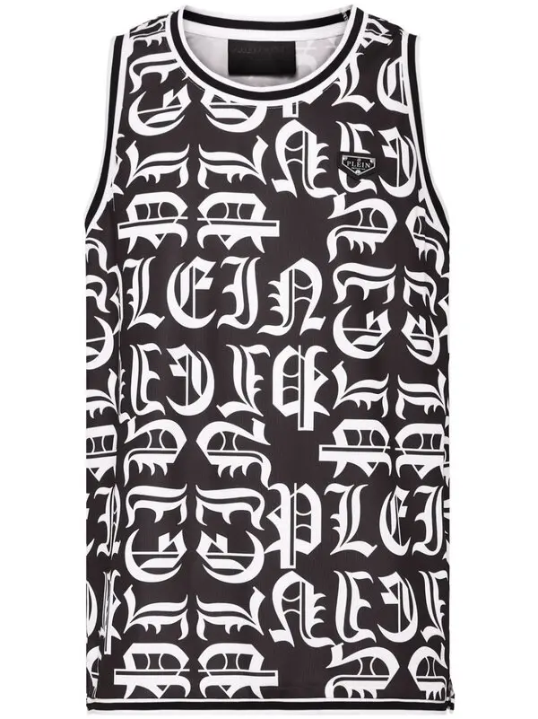 Philipp Plein Gothic Plein Jersey Tank Top