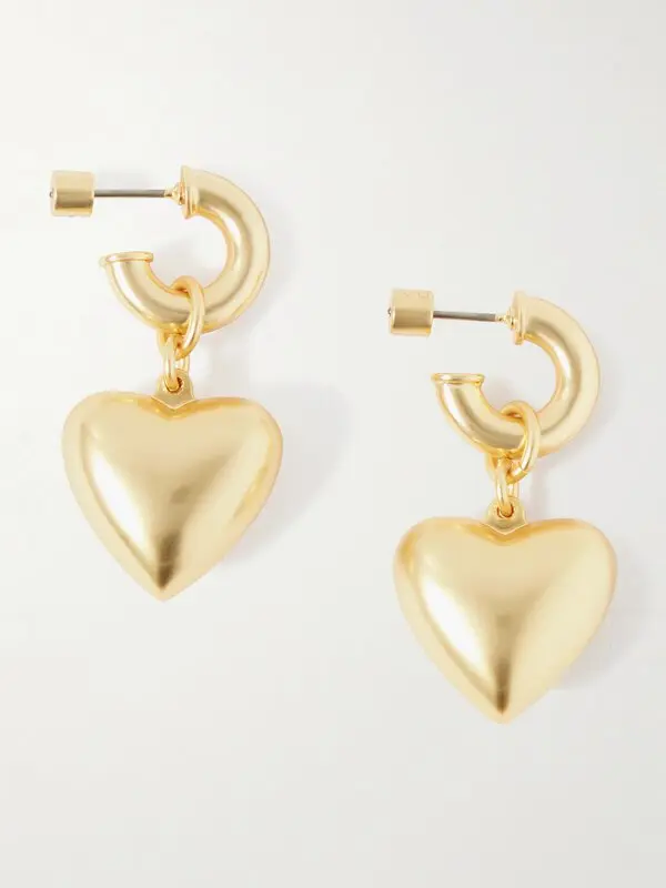 ROXANNE ASSOULIN Heart & Soul Hoop Earrings - Gold