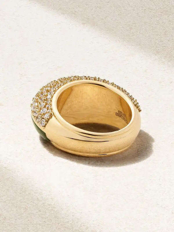 Fernando Jorge Fluid Diamond And Jade Ring