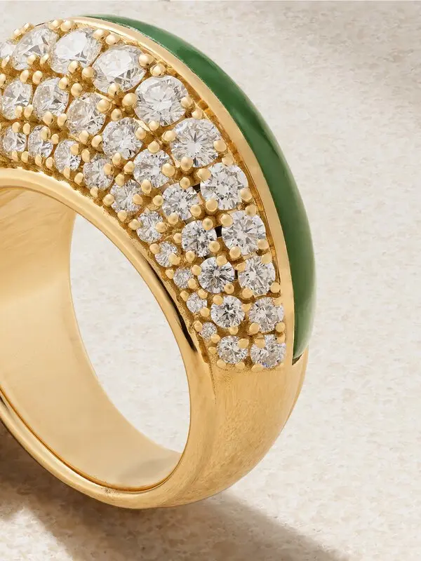 Fernando Jorge Fluid Diamond And Jade Ring