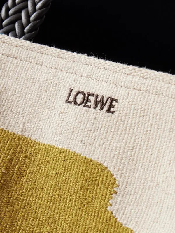 Loewe Puzzle Fold Xl Leather-trimmed Canvas-jacquard Tote