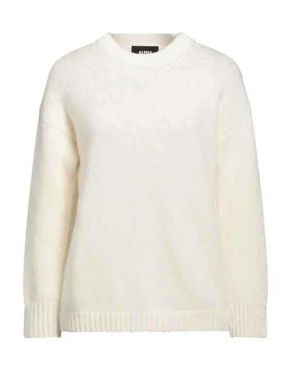 Alpha Studio Crewneck Sweater - White