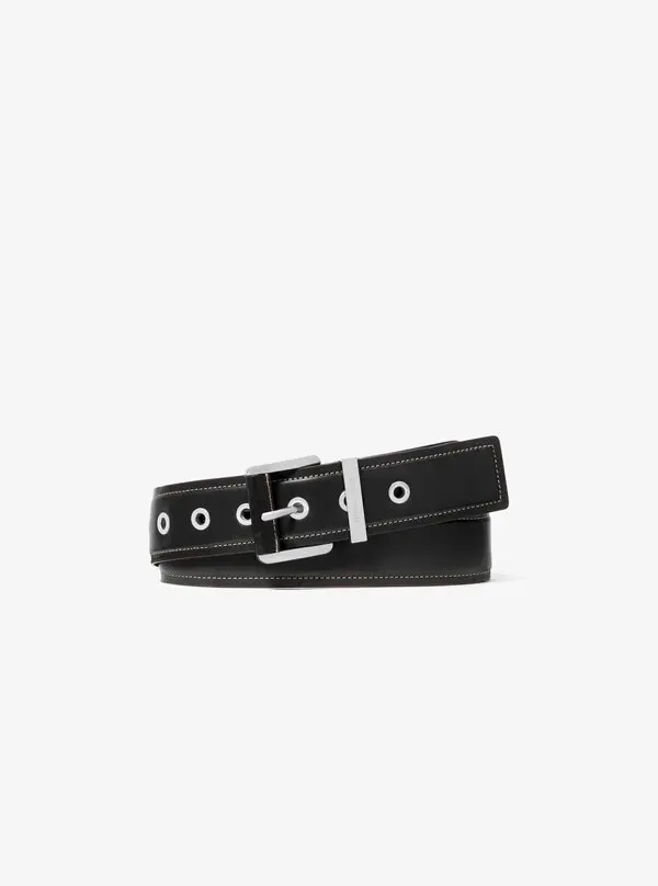 Michael Kors Colby Leather Belt - Silver