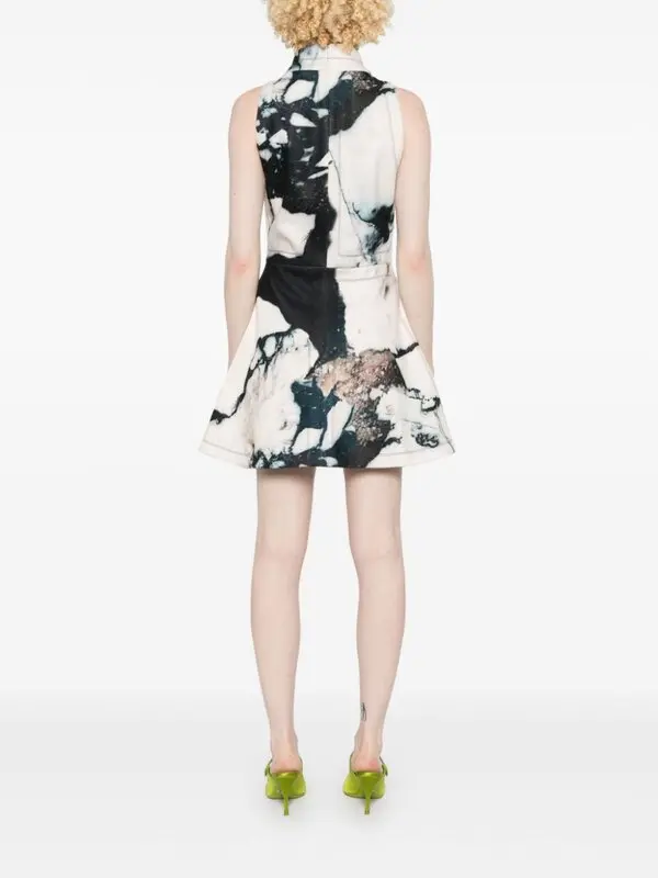 Roberto Cavalli Marble Print Mini Dress