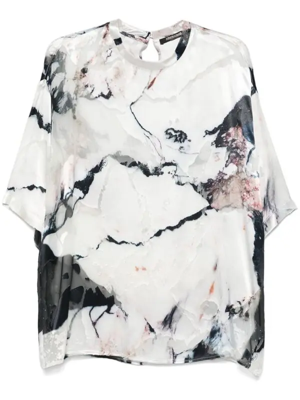 Roberto Cavalli Marble-print Blouse