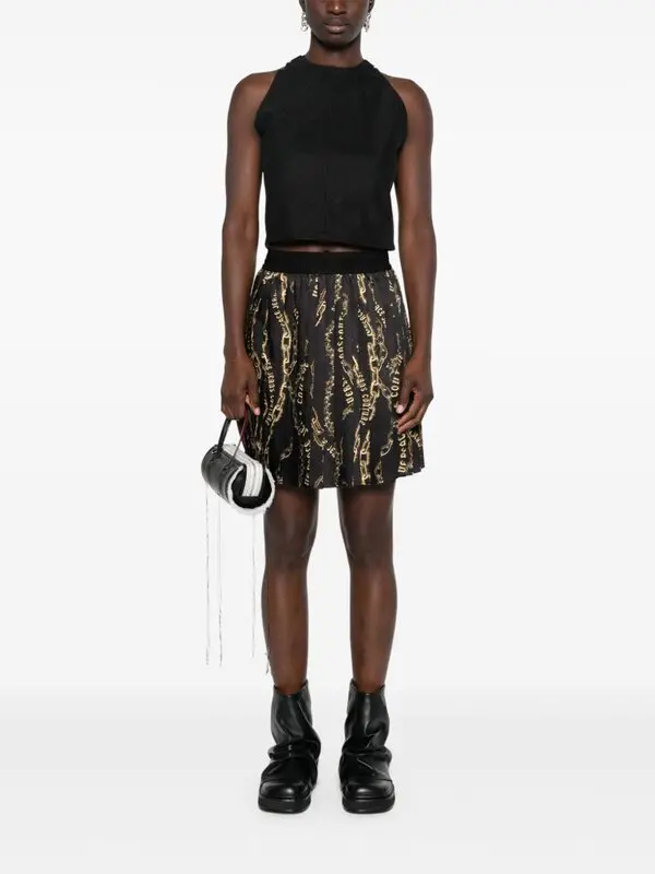 Versace Chain Couture-print Pleated Skirt