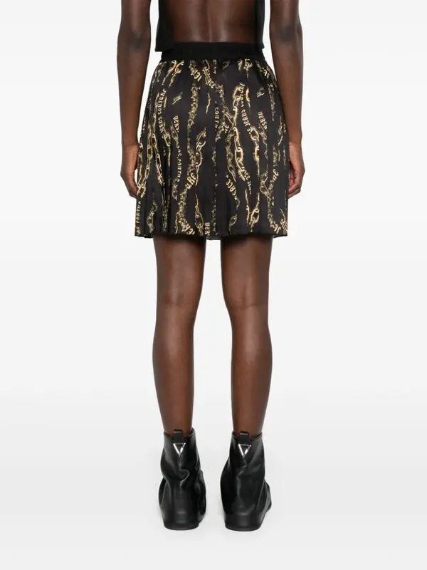 Versace Chain Couture-print Pleated Skirt