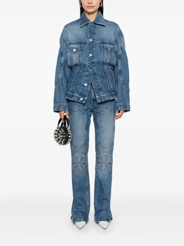 JEAN PAUL GAULTIER Lace-up Denim Jacket - Blue