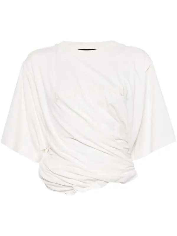 ALAINPAUL Logo-embroidered Draped T-shirt