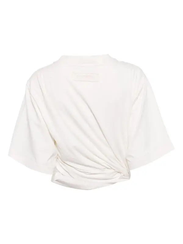 ALAINPAUL Logo-embroidered Draped T-shirt