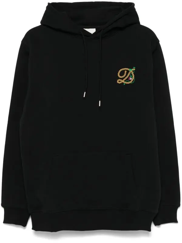 Drole De Monsieur Embroidered Jersey Hoodie