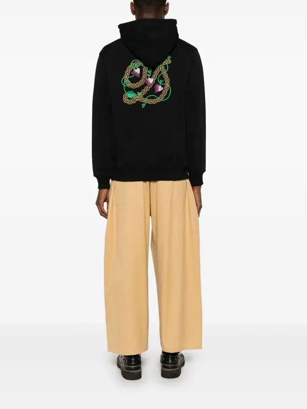Drole De Monsieur Embroidered Jersey Hoodie