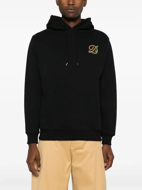 Drole De Monsieur Embroidered Jersey Hoodie