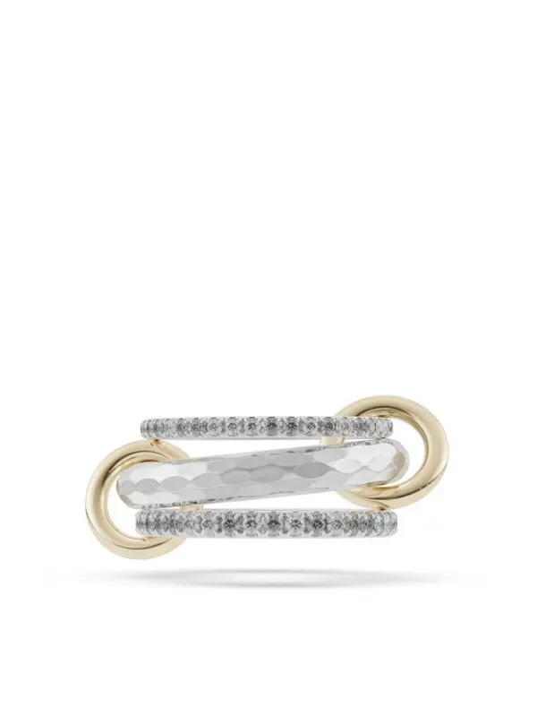 SPINELLI KILCOLLIN 18kt Yellow Gold, Sterling And Diamond Theo Vulcan Ring - Silver