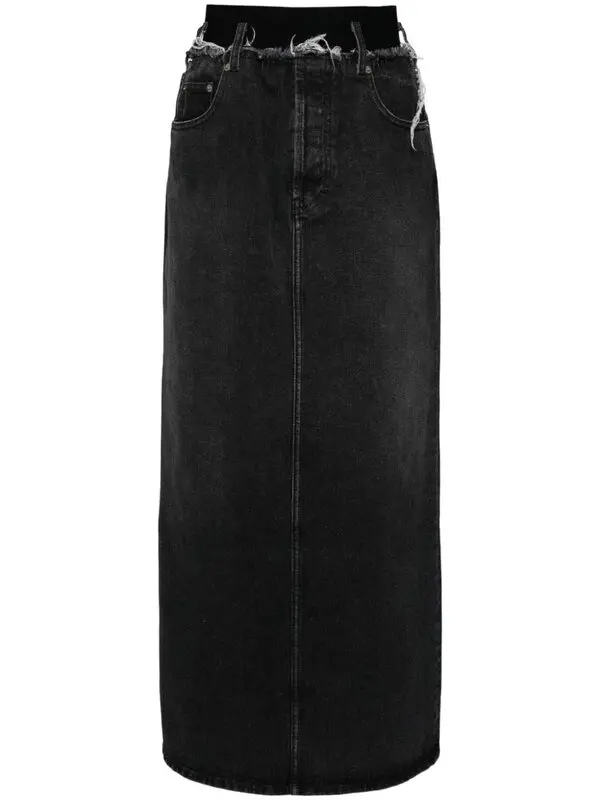 ALAINPAUL Distressed Denim Skirt