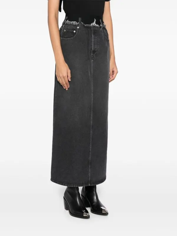 ALAINPAUL Distressed Denim Skirt