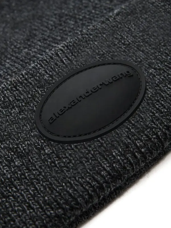 Alexander Wang Logo-patch Beanie - Black