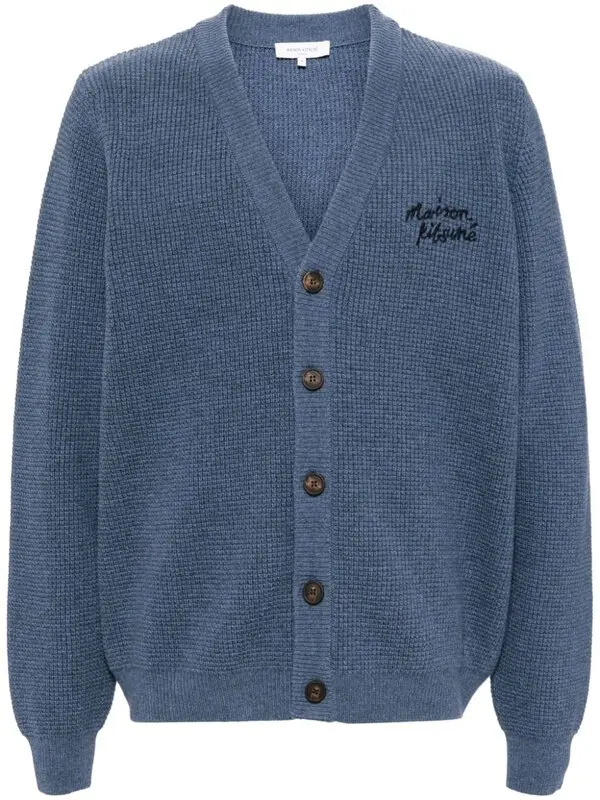 Maison Kitsuné Handwriting Comfort Cardigan - Blue