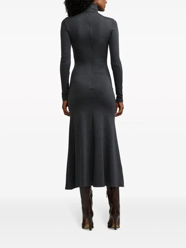Ralph Lauren Soft Jersey Long-Sleeve Dress - Grey | Editorialist