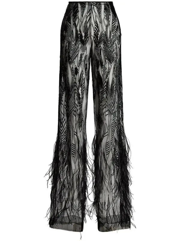 Ralph Lauren Feather-embellished Tulle Trousers