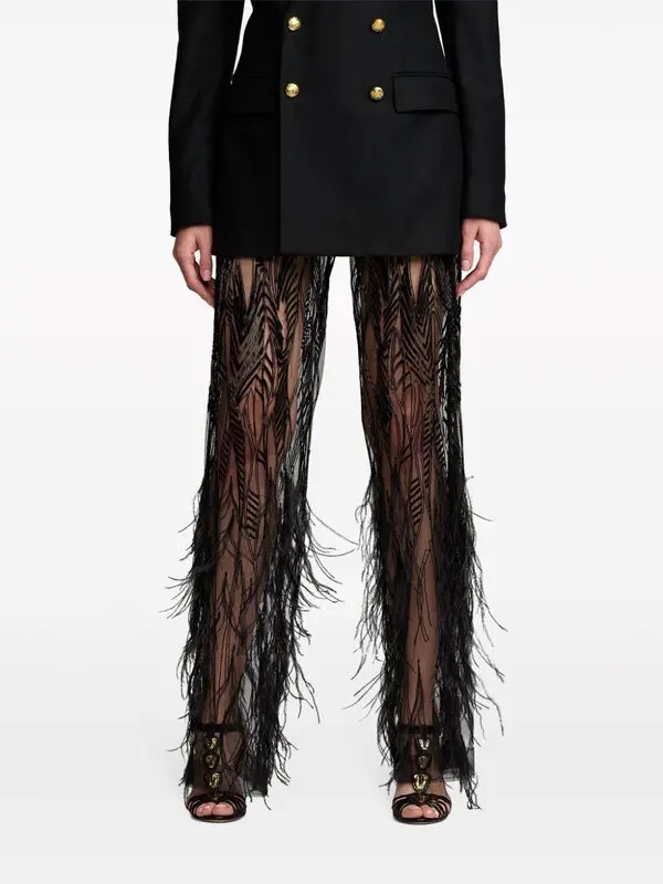 Ralph Lauren Feather-embellished Tulle Trousers
