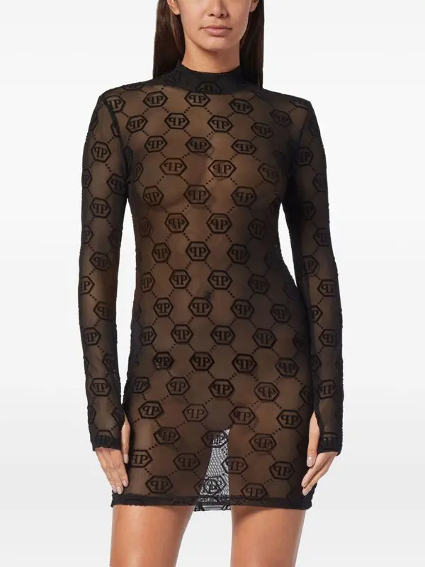 Philipp Plein Monogram Tulle Dress