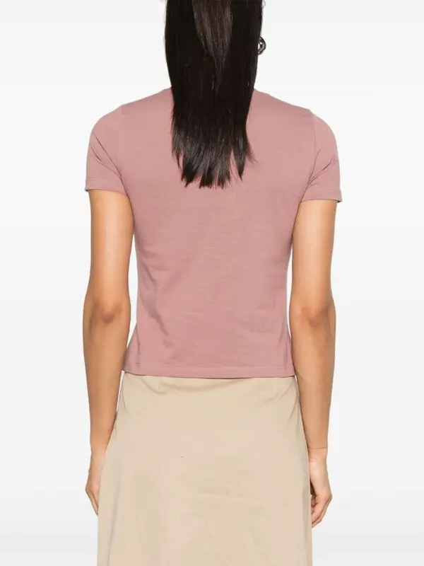 Chloé Flocked-logo T-shirt - Pink