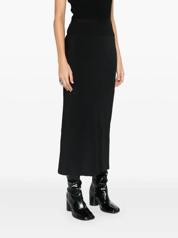 Rick Owens Calf Bias Midi Skirt - Black