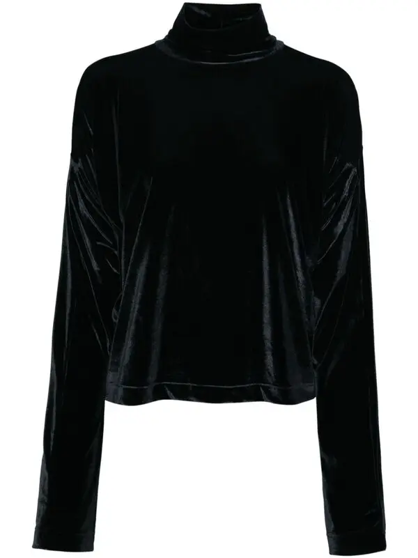 ALAINPAUL Velour High-neck Top